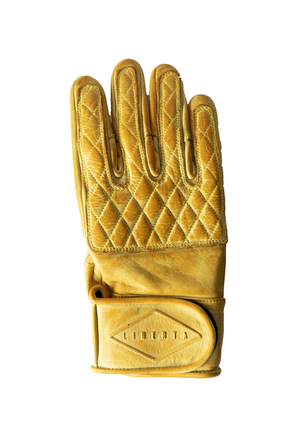 Kiwi Women's Yellow Leather Motorcycle Gloves - LibertaMoto