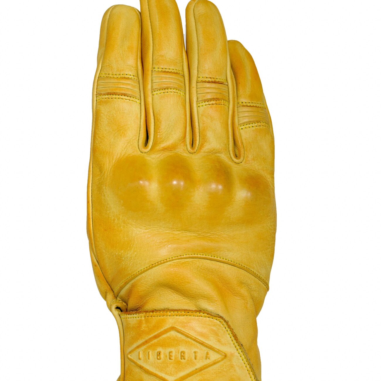 Cobra Men's Yellow Leather Motorcycle Gloves - LibertaMoto