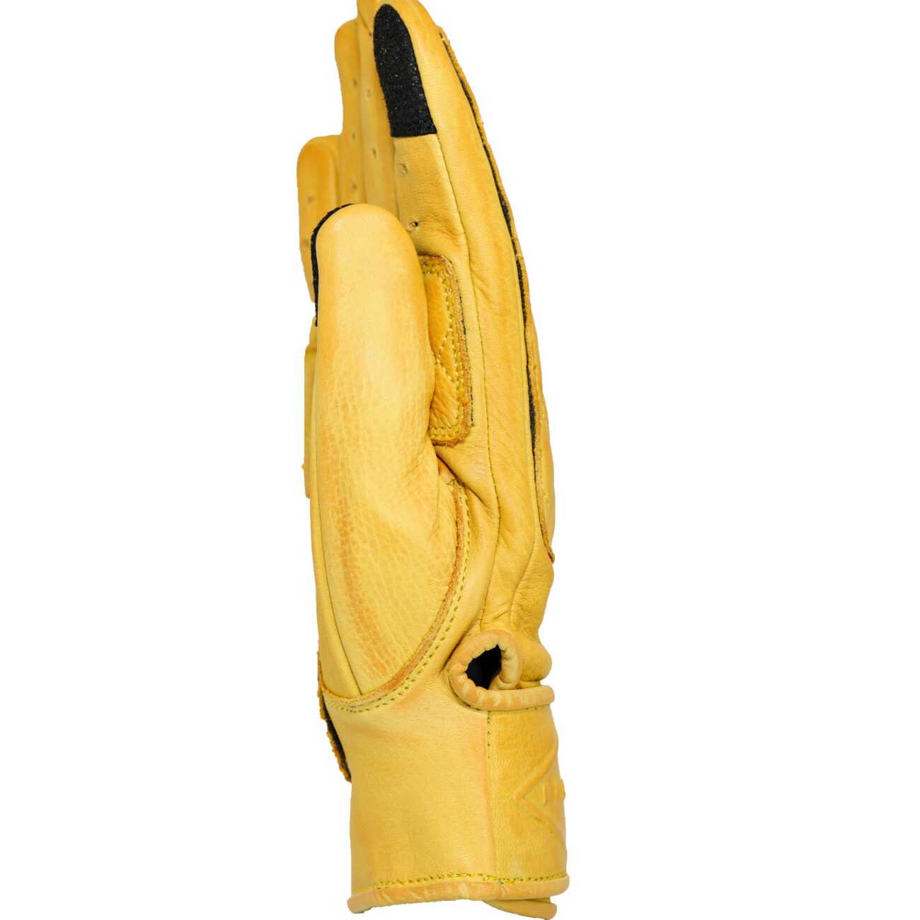 Kiwi Women's Yellow Leather Motorcycle Gloves - LibertaMoto