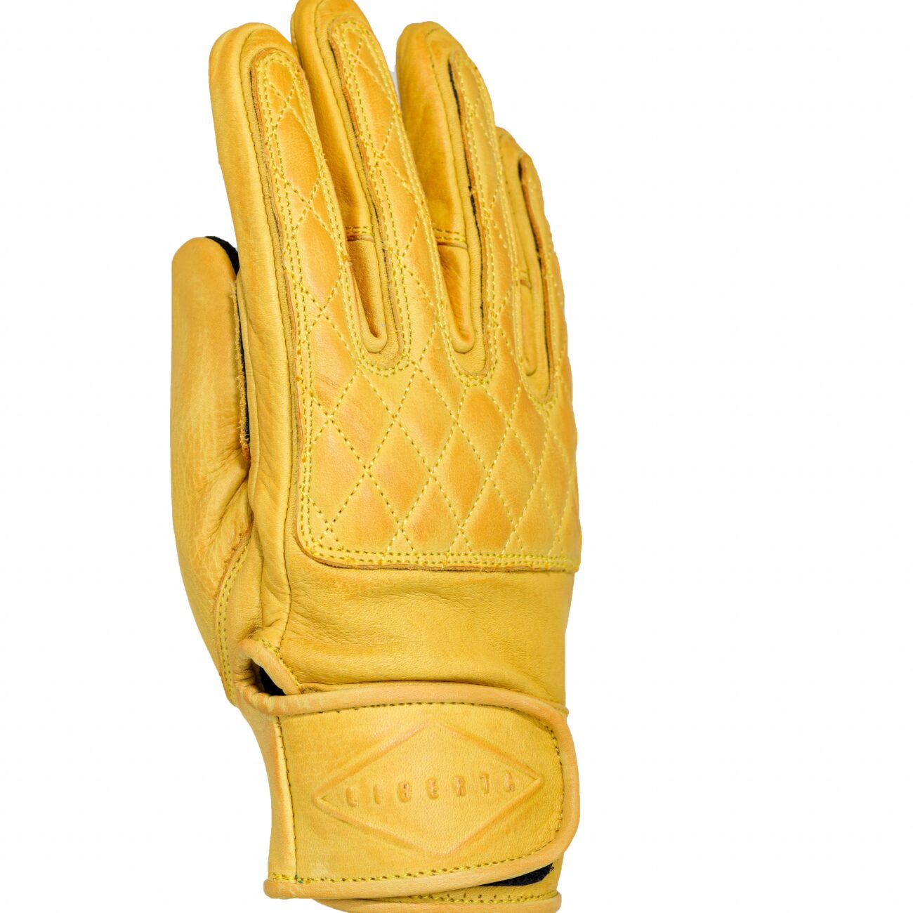 Kiwi Women's Yellow Leather Motorcycle Gloves - LibertaMoto